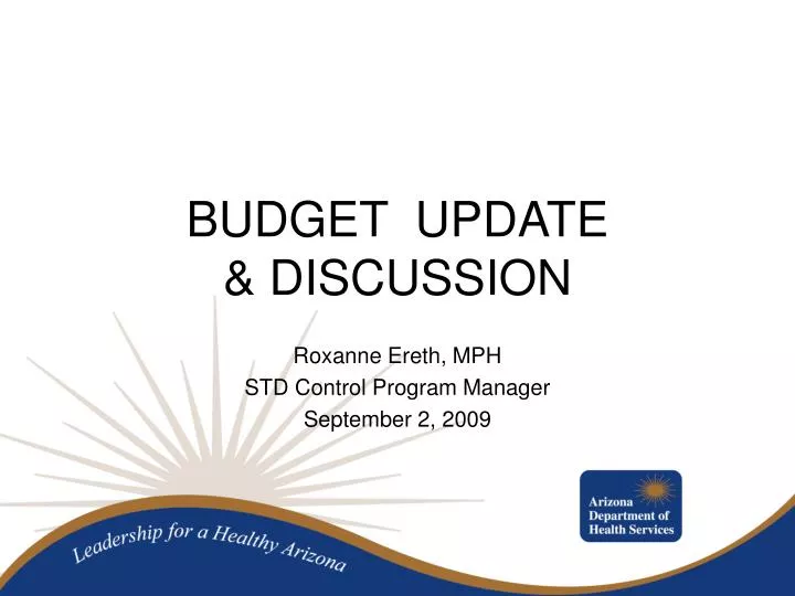 PPT - BUDGET UPDATE & DISCUSSION PowerPoint Presentation, free download ...