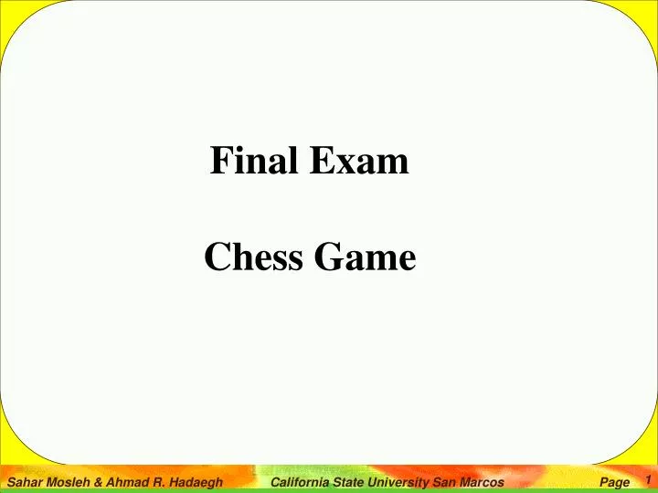 PPT - Final Exam Chess Game PowerPoint Presentation, free download - ID ...