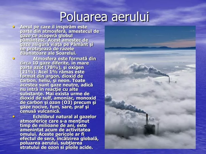 PPT - Poluarea aerului PowerPoint Presentation, free download - ID:4801625