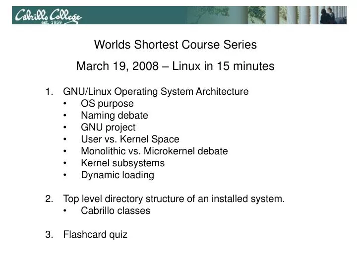 Ppt Gnu Linux Operating System Architecture Os Purpose Naming Debate Gnu Project User Vs