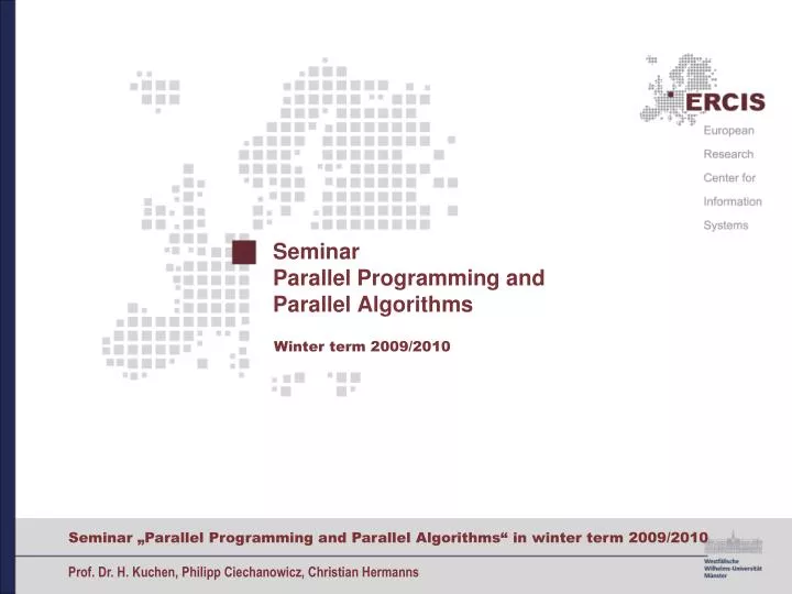PPT - Seminar Parallel Programming and Parallel Algorithms PowerPoint ...