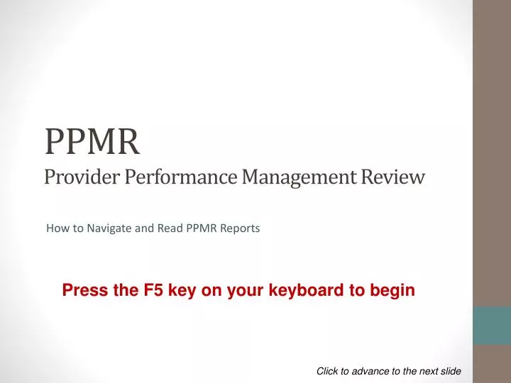 PPT - PPMR Provider Performance Management Review PowerPoint ...