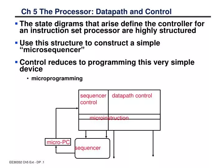 PPT - Ch 5 The Processor: Datapath and Control PowerPoint Presentation - ID:4804641