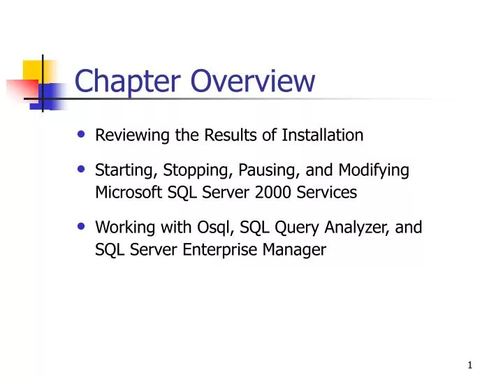 PPT - Chapter Overview PowerPoint Presentation, free download - ID:4805131