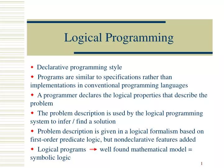 PPT - Logical Programming PowerPoint Presentation, free download - ID:4809968