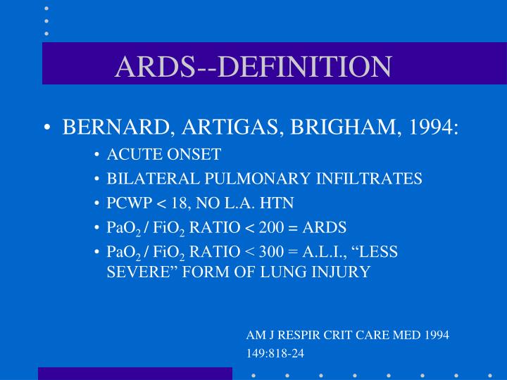 PPT - MANAGEMENT OF ARDS PowerPoint Presentation - ID:4810075