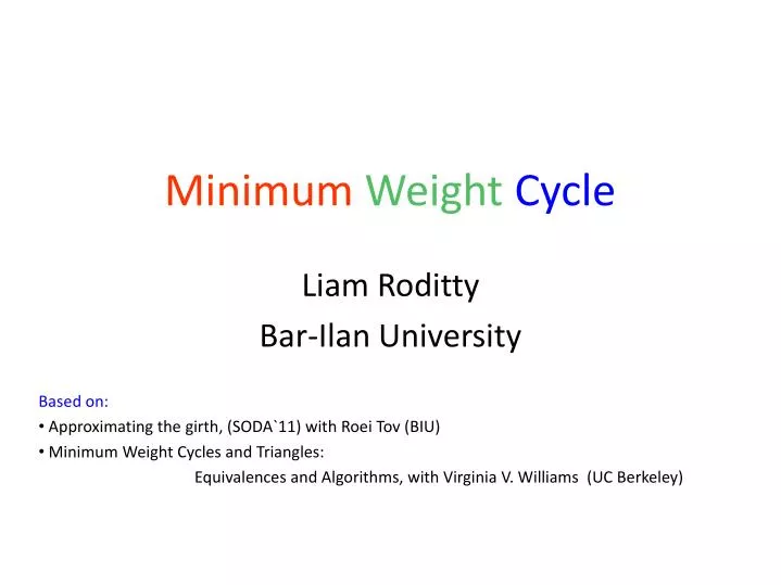 PPT - Minimum Weight Cycle PowerPoint Presentation, free download - ID ... PPT - Minimum Weight Cycle PowerPoint Presentation, free download - ID ...