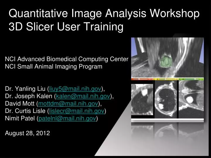 PPT - Quantitative Image Analysis Workshop 3D Slicer User Training ...