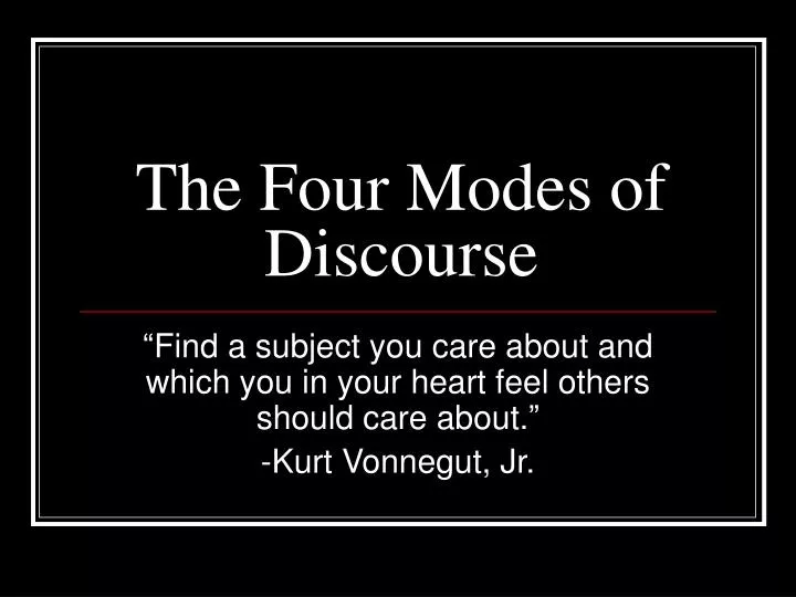 PPT - The Four Modes of Discourse PowerPoint Presentation, free ...