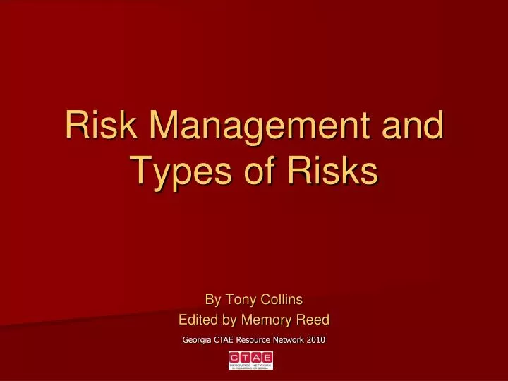 PPT - Risk Management and Types of Risks PowerPoint Presentation, free ...