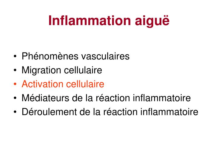 PPT - Réaction inflammatoire aigue et chronique PowerPoint Presentation ...