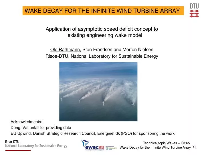 PPT - Wake Decay for the Infinite Wind Turbine Array PowerPoint ...