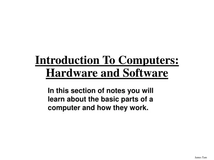 PPT - Introduction To Computers: Hardware and Software PowerPoint ...