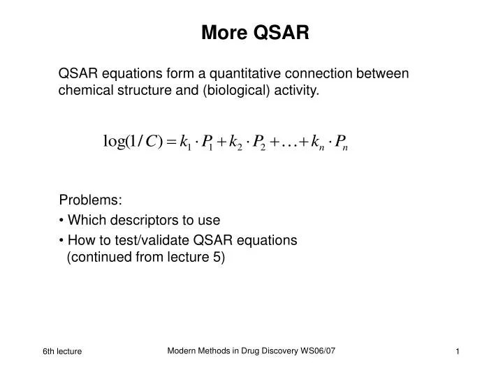 PPT - More QSAR PowerPoint Presentation, free download - ID:4815439