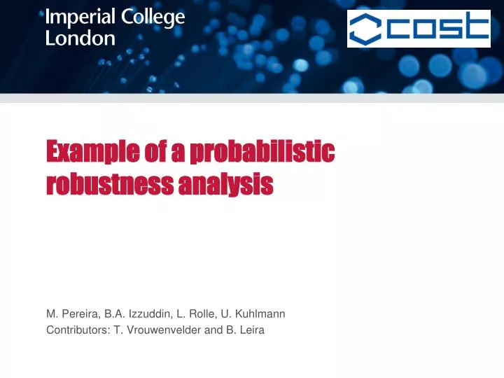 PPT - Example of a probabilistic robustness analysis PowerPoint ...