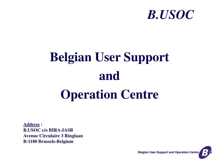 PPT - B.USOC PowerPoint Presentation, free download - ID:4816108