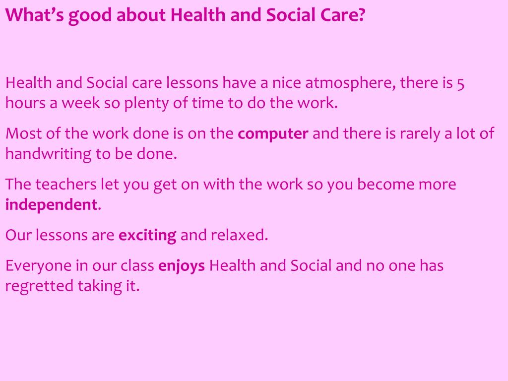 PPT - Year 9 Options 2012 GCSE Health and Social Care (Double Award ...
