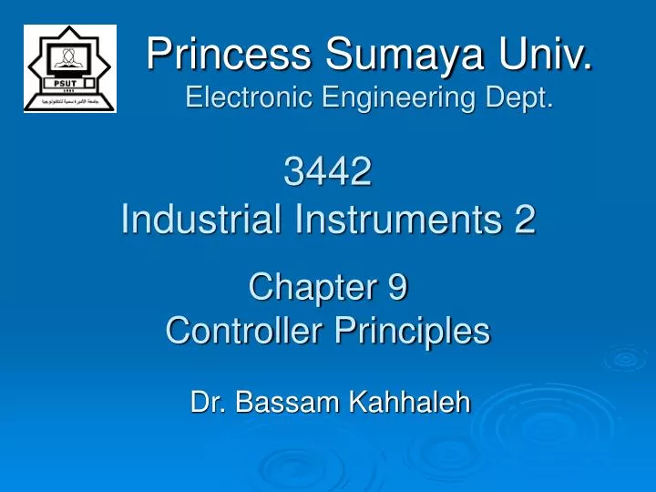 PPT - 3442 Industrial Instruments 2 Chapter 9 Controller Principles ...