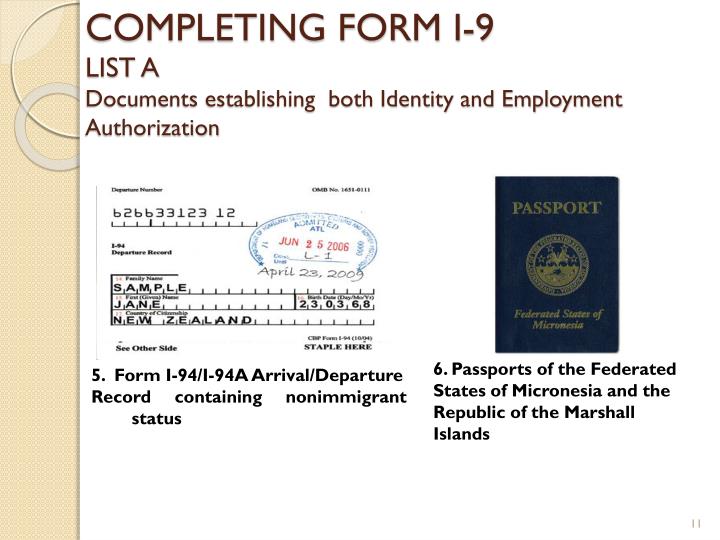 PPT - FORM I-9 EMPLOYMENT ELIGIBILITY VERIFICATION FORM PowerPoint ...