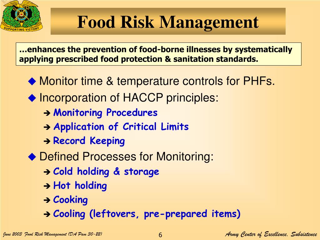 PPT - DA Pam 30-22 Chapter 3, Para. 3-7 Installation Food Protection ...