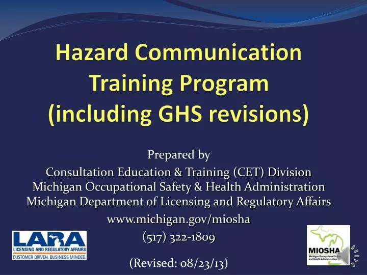 PPT - Hazard Communication Training Program (including GHS revisions ...