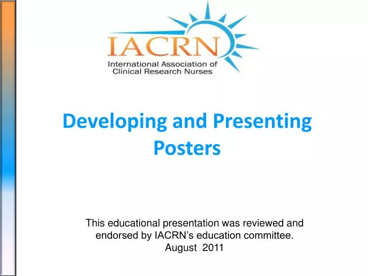 PPT - Developing and Presenting Posters PowerPoint Presentation, free ...