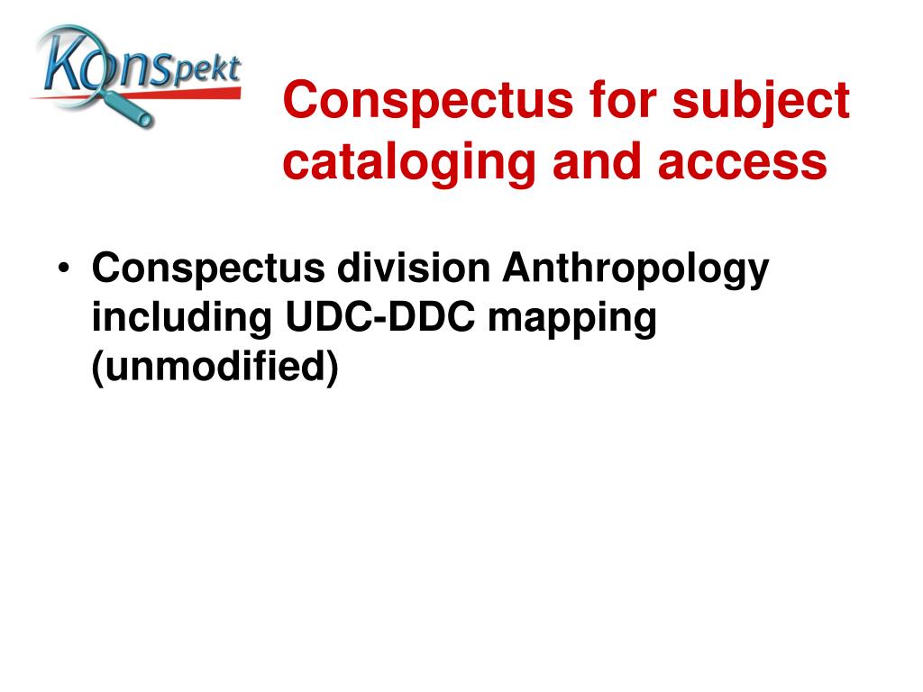 PPT - Conspectus method used for collections mapping and structuring of ...