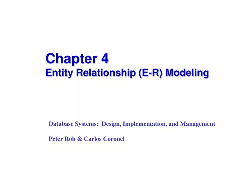 PPT - Chapter 4 Entity Relationship (E-R) Modeling PowerPoint Presentation - ID:4821162