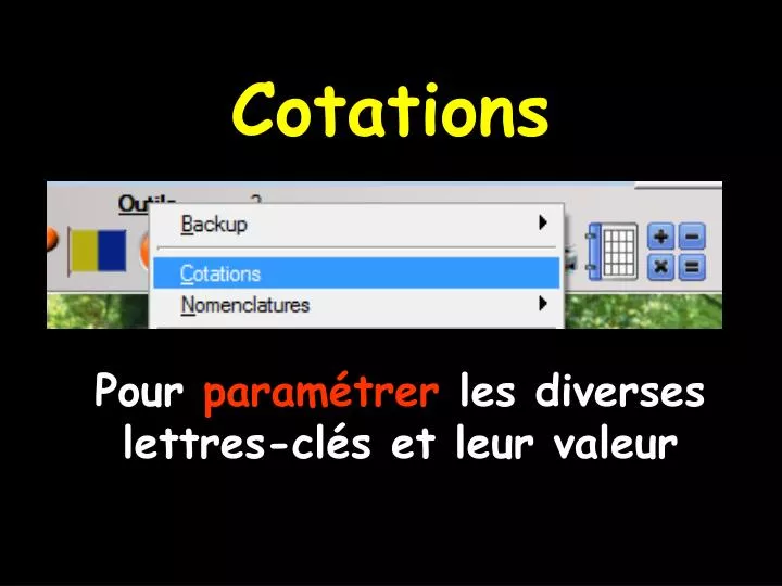 PPT - Cotations PowerPoint Presentation, free download - ID:4823289