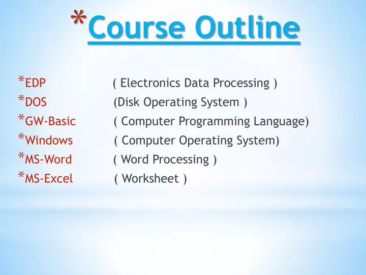 PPT - Course Outline PowerPoint Presentation, free download - ID:4823318
