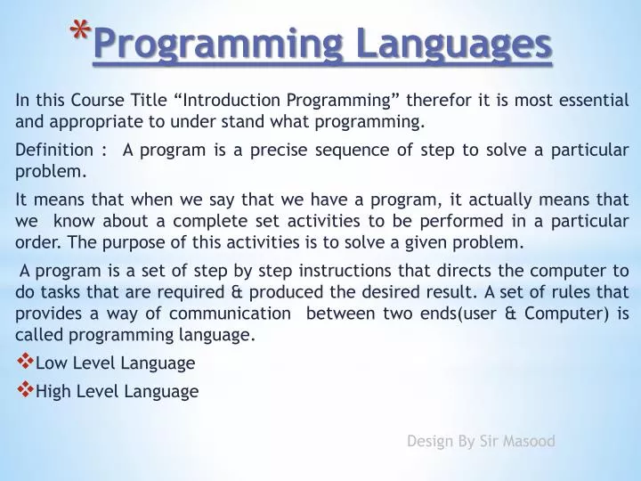 PPT - Programming Languages PowerPoint Presentation, free download - ID ...