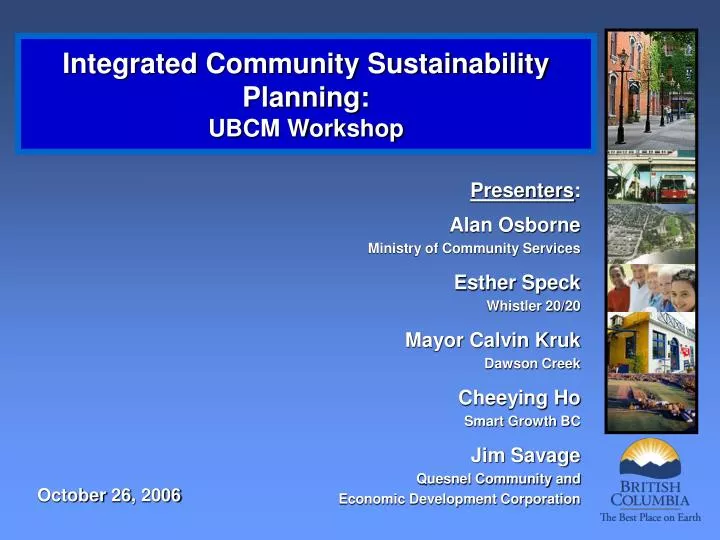 PPT - Integrated Community Sustainability Planning: UBCM Workshop PowerPoint Presentation - ID ...