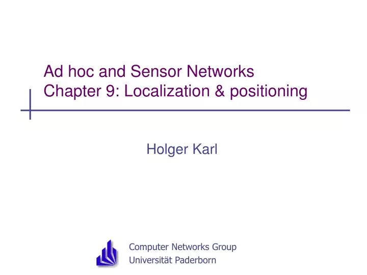 Ppt Ad Hoc And Sensor Networks Chapter 9 Localization And Positioning Powerpoint Presentation 