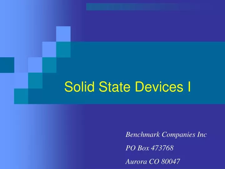 PPT - Solid State Devices I PowerPoint Presentation, free download - ID ...