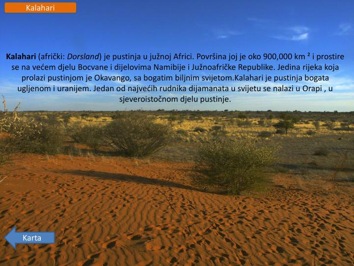 PPT - Pustinje Sahara Aarabijska pustinja Gobi Kalahari Velika ...