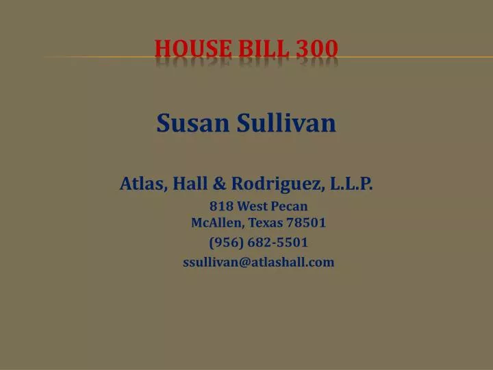 PPT - HOUSE BILL 300 PowerPoint Presentation, free download - ID:4827631