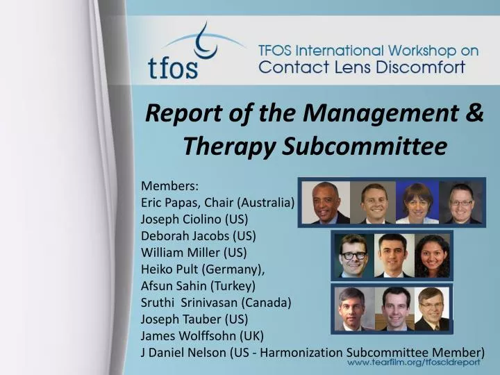 PPT - Report of the Management & Therapy Subcommittee Members: Eric ...