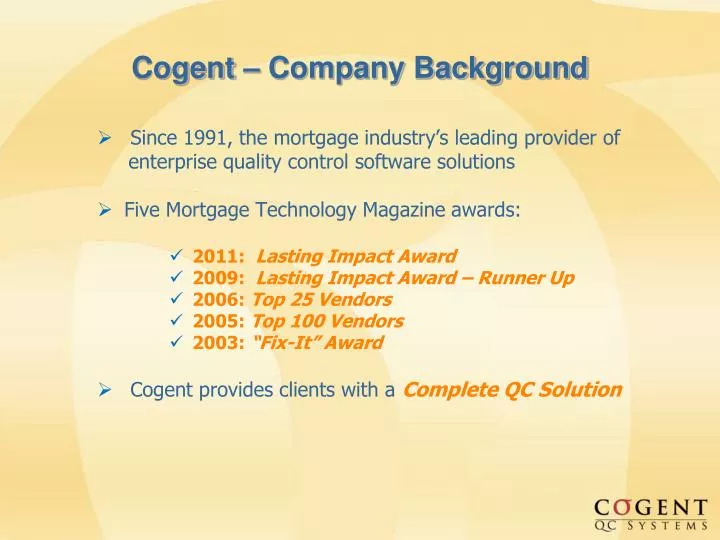 PPT - Cogent – Company Background PowerPoint Presentation, free download - ID:4828792