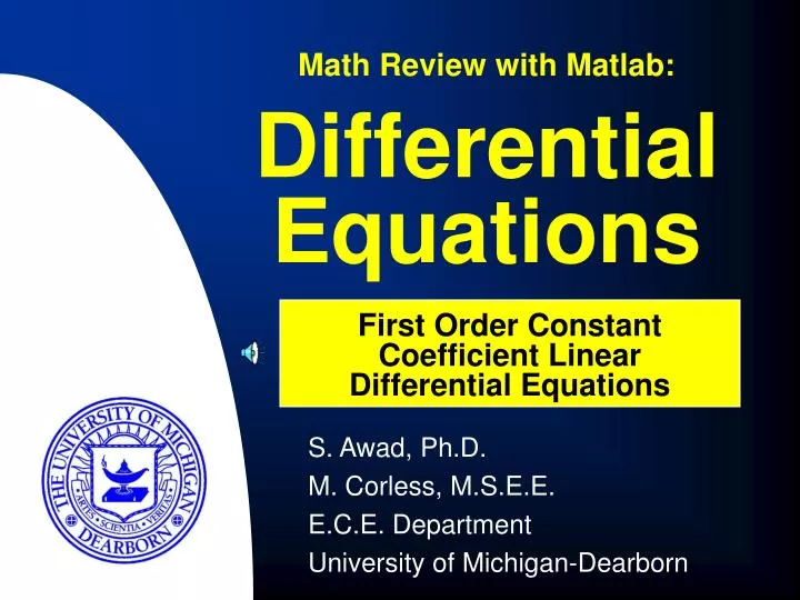 PPT - Differential Equations PowerPoint Presentation, free download ...