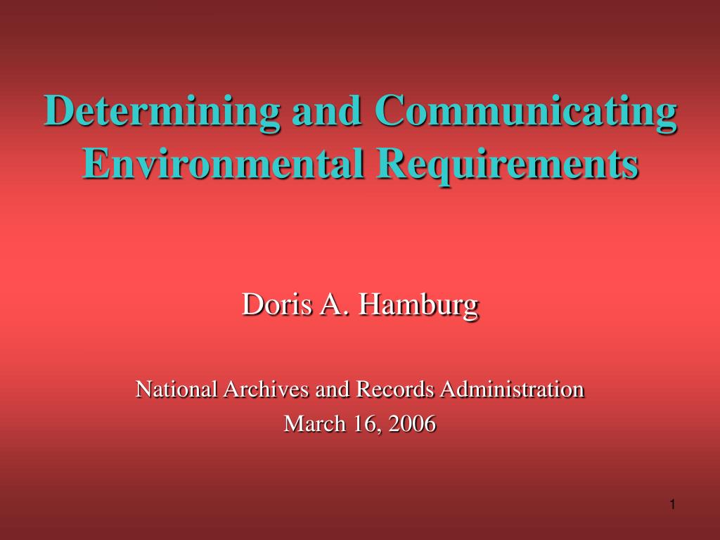 Ppt Determining And Communicating Environmental Requirements