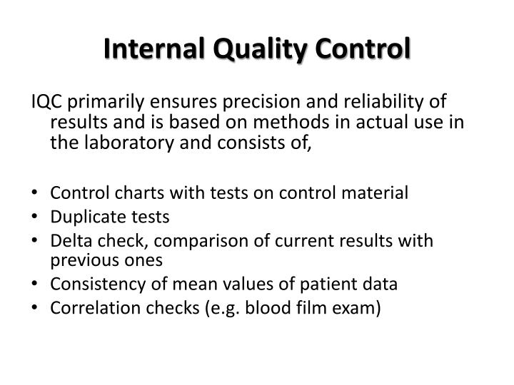 PPT - QUALITY CONTROL IN HEMATOLOGY PowerPoint Presentation - ID:4829350