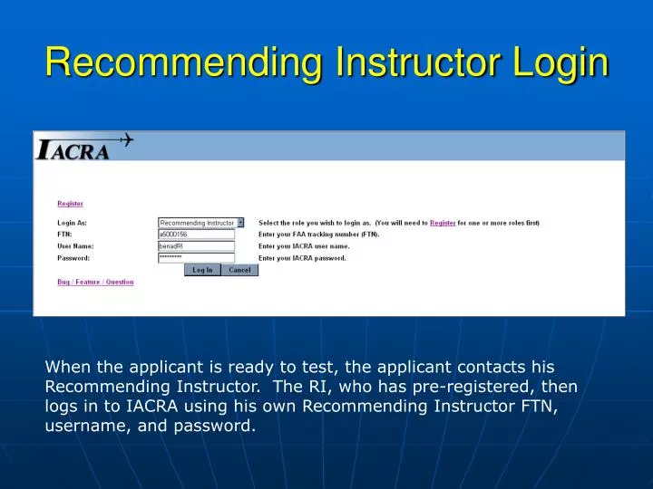 PPT - Recommending Instructor Login PowerPoint Presentation, free ...