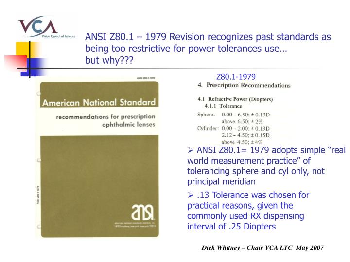 PPT - ANSI Z80.1 Mounted Pair Standard – the evolution of US Rx Power ...