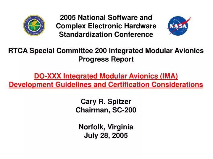 PPT - RTCA Special Committee 200 Integrated Modular Avionics Progress ...
