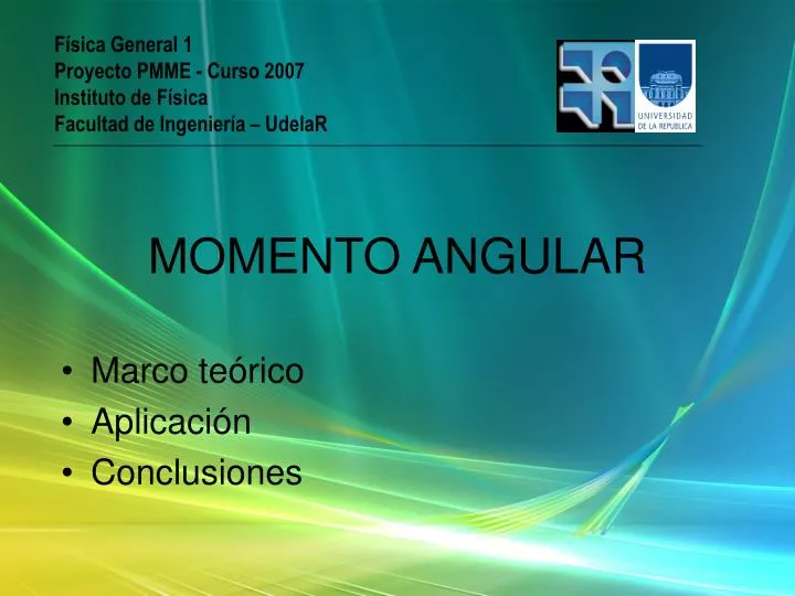 PPT - MOMENTO ANGULAR PowerPoint Presentation, free download - ID:4830383
