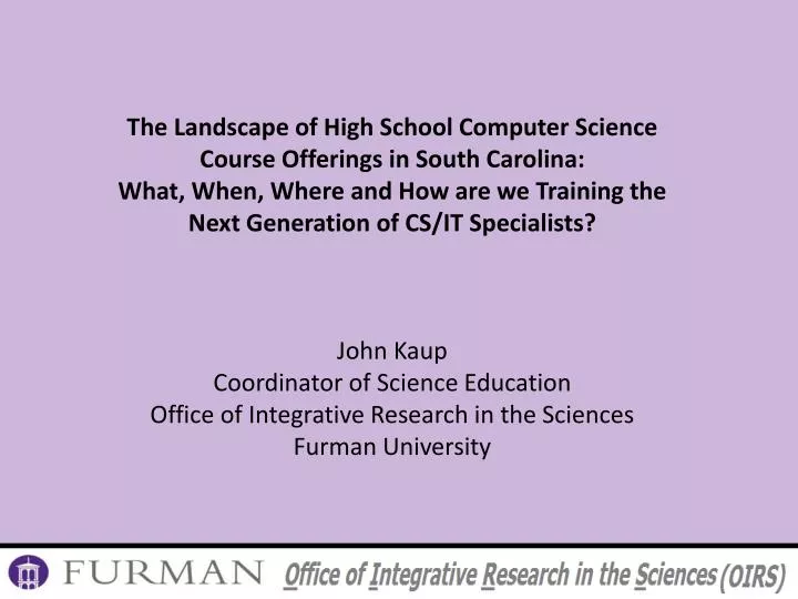 PPT - Computer Science Units : What meets this requirement ? PowerPoint ...