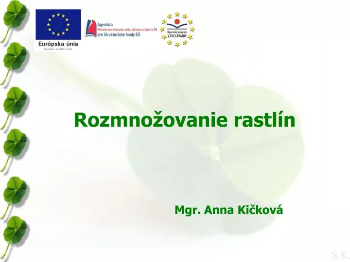 PPT - Rozmnožovanie rastlín PowerPoint Presentation, free download - ID ...
