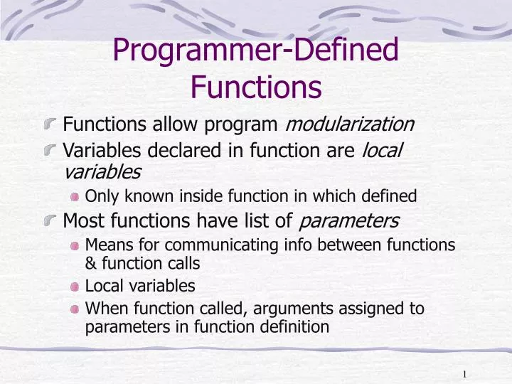 PPT - Programmer-Defined Functions PowerPoint Presentation, free ... PPT - Programmer-Defined Functions PowerPoint Presentation, free ...