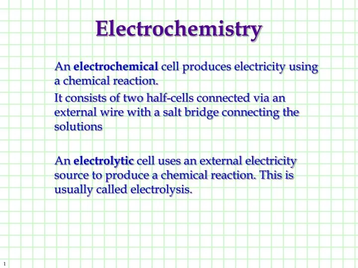 PPT - Electrochemistry PowerPoint Presentation, free download - ID:4831905