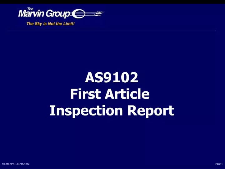 PPT - AS9102 First Article Inspection Report PowerPoint Presentation ...